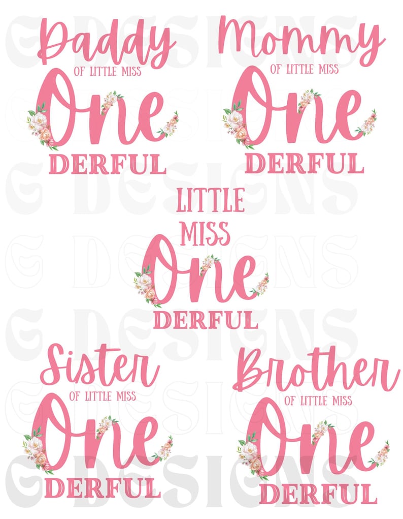 Little Miss One-derful Floral PNG, Floral Birthday Shirt Design ...