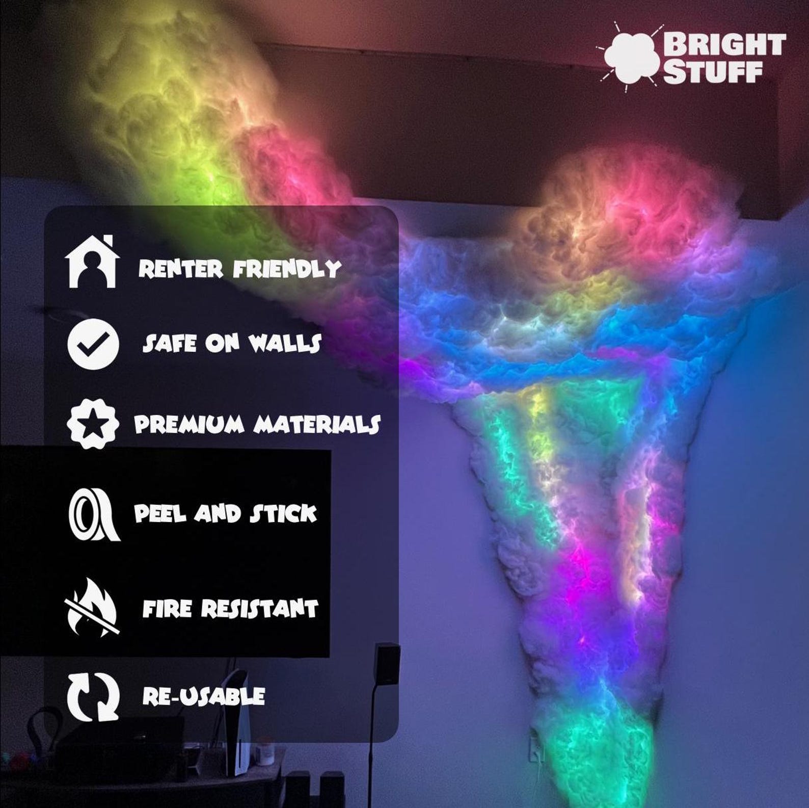 Cloud Ceiling Kit | Tiktok Cloud Light - 20 Panels | Thunder Cloud Wall ...