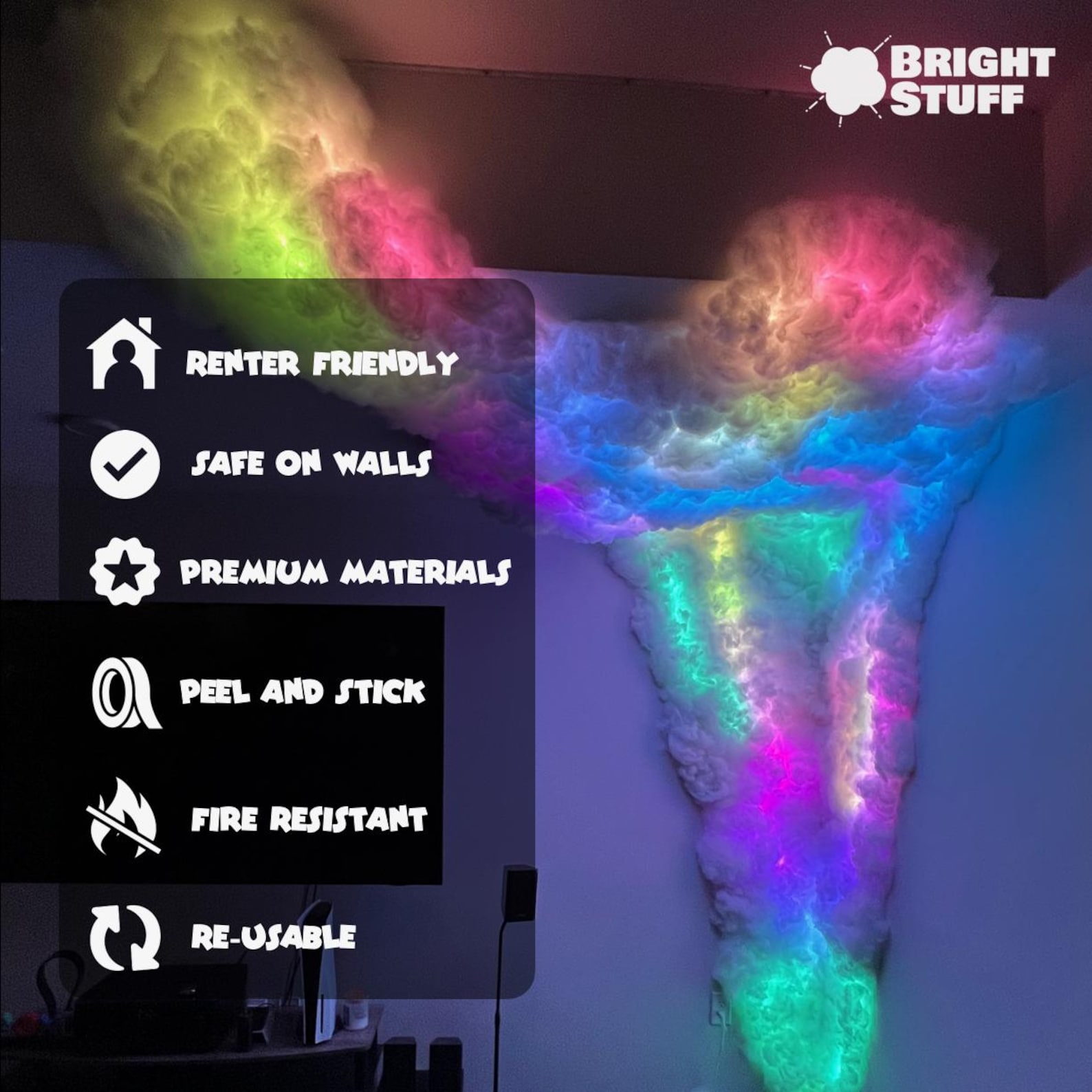 Pre-made Cloud Ceiling | Quick & Easy - No Mess | Tik Tok Cloud Light ...