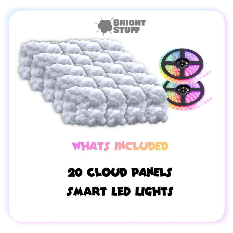 Cloud Wall Panels With Smart LED Lights | Soundproof, Alexa Compatible ...