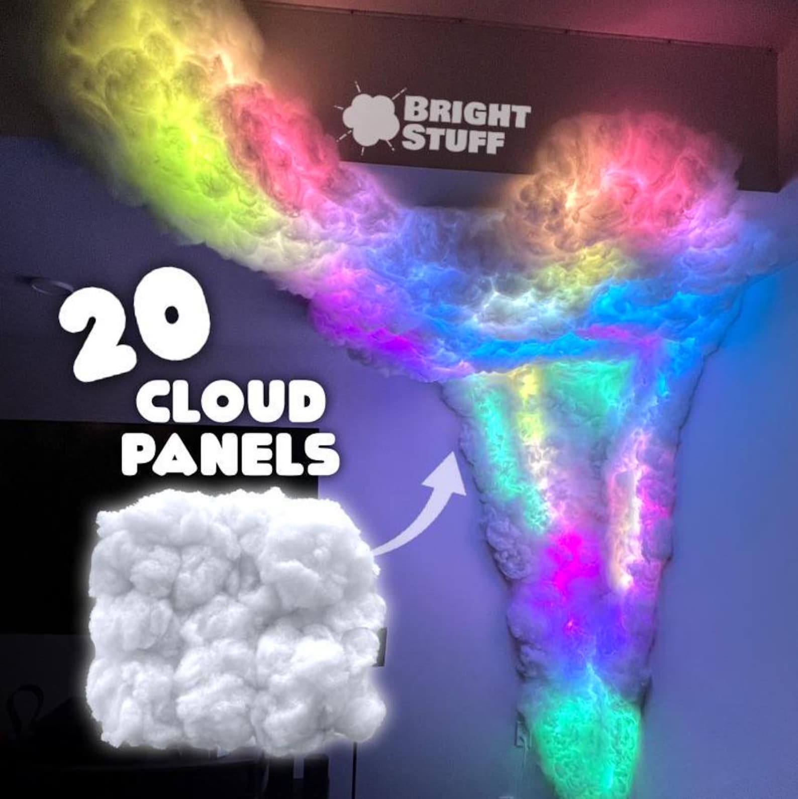 Cloud Ceiling Kit | Tiktok Cloud Light - 20 Panels | Thunder Cloud Wall ...