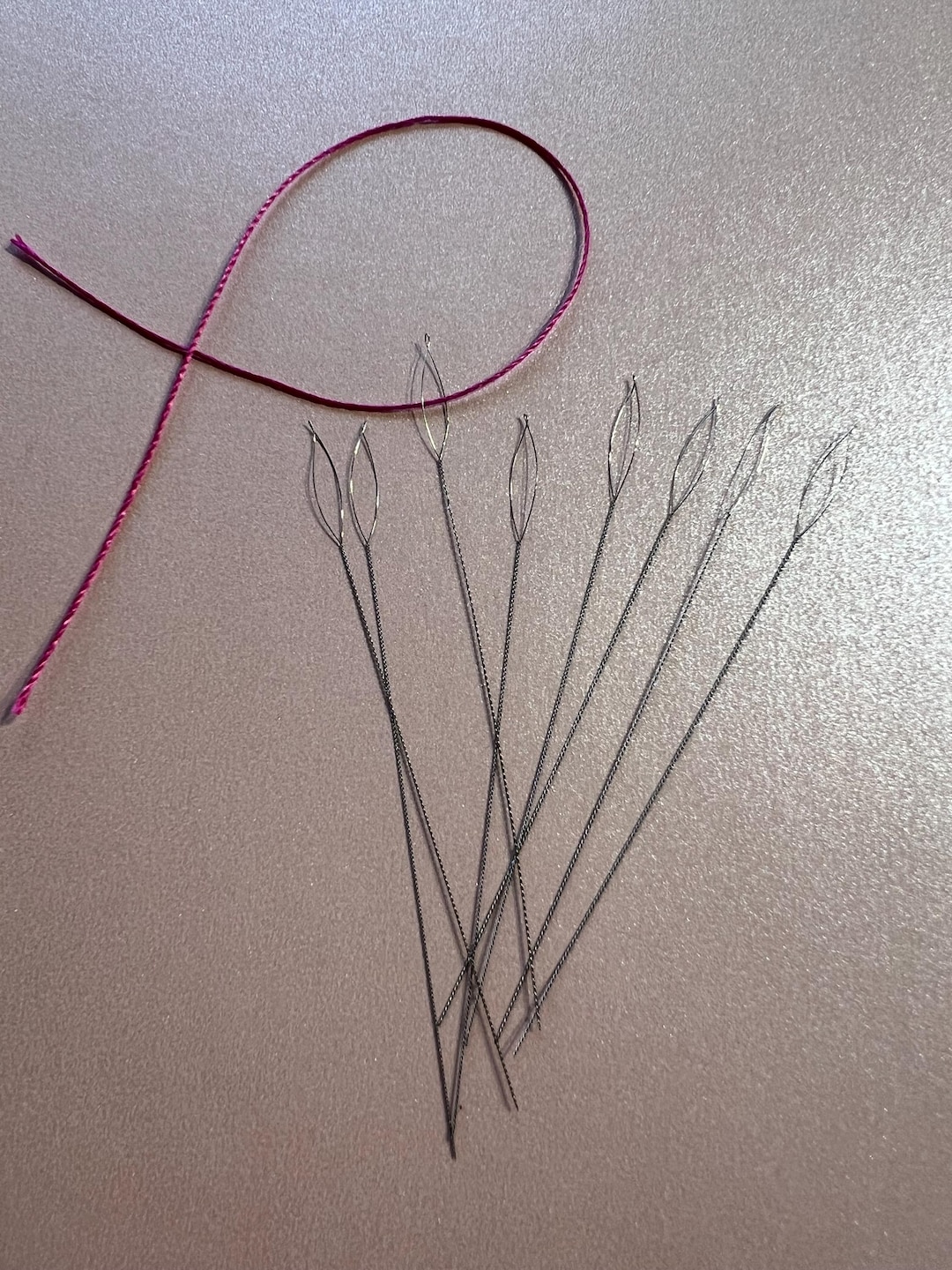 8 Open Eye 0.24mm EXTRA FINE Beading Needles Flexible Twisted Steel ...