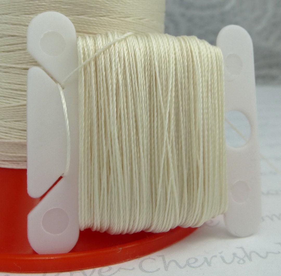 CREAM Serafil Bead Thread: Silky Polyester for Pearl Stringing ...