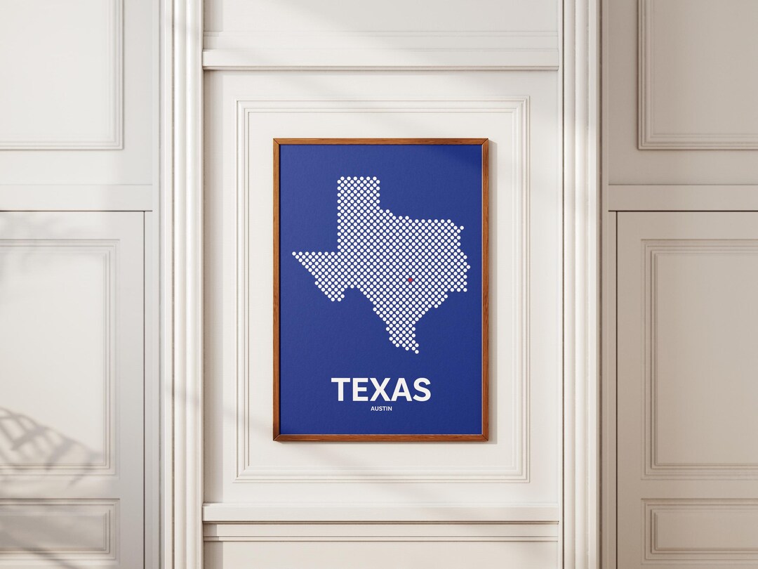 Dot Map States Collection, Texas | Modern and Simplistic, Austin ...