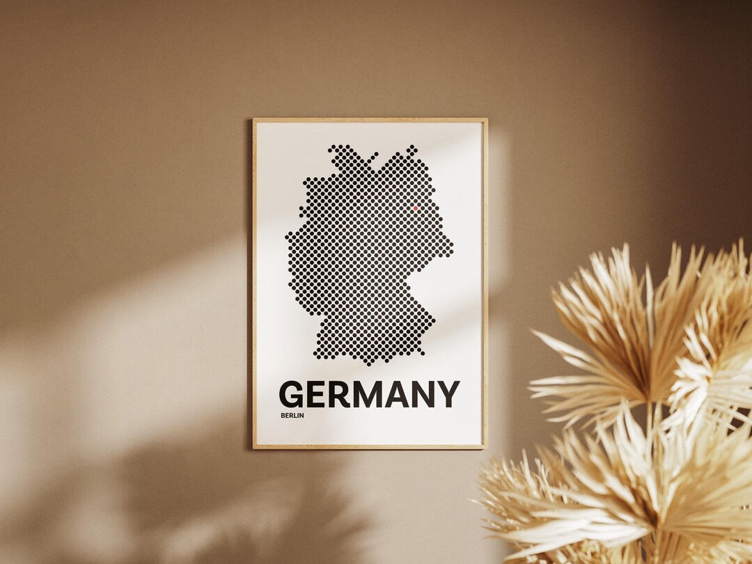 Dot Map Poster, Germany | Modern and Simplistic, Berlin, Digital ...