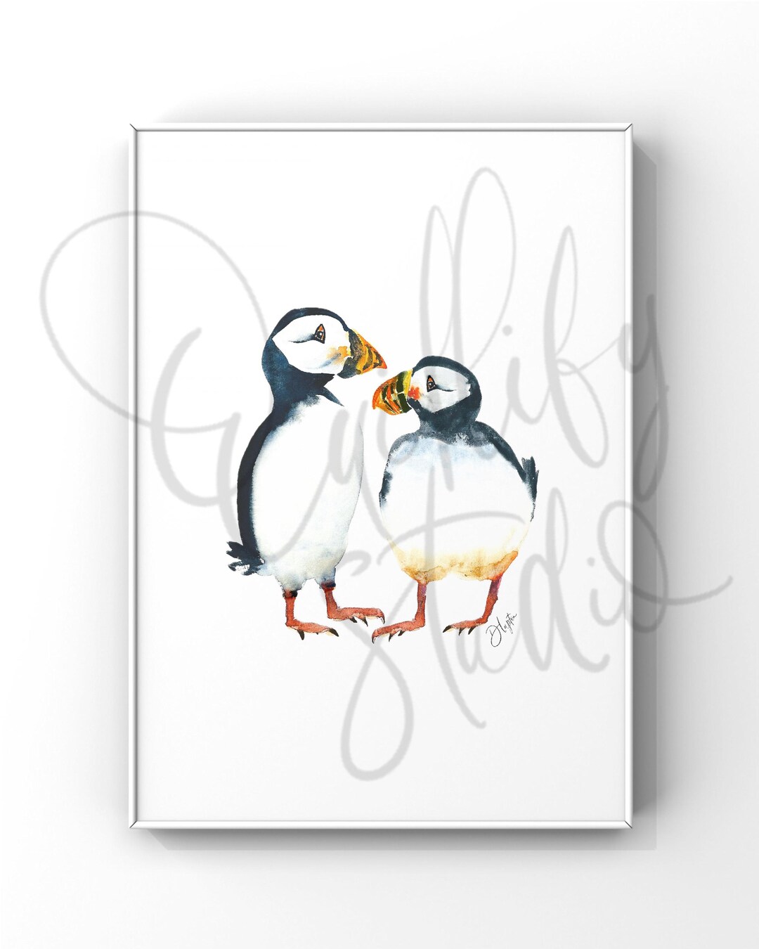 Special Release Watercolour Art Print (SPC25) - Puffins Fluff and ...