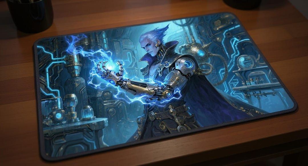 Premium Gaming Playmat – Stunning Steampunk Cyborg Fantasy - Etsy