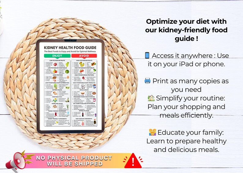 Kidney Friendly Food Chart - Renal Diet Guide - Low Potassium Low ...