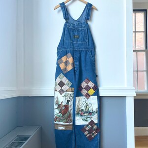 Woodland Patched Overalls - Hippie Style Denim Quilted Hand-patched ...