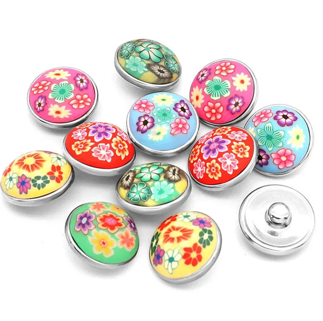Polymer Clay Snaps, Set of Ten, Flower Snaps, Desert Snap, Compatible ...