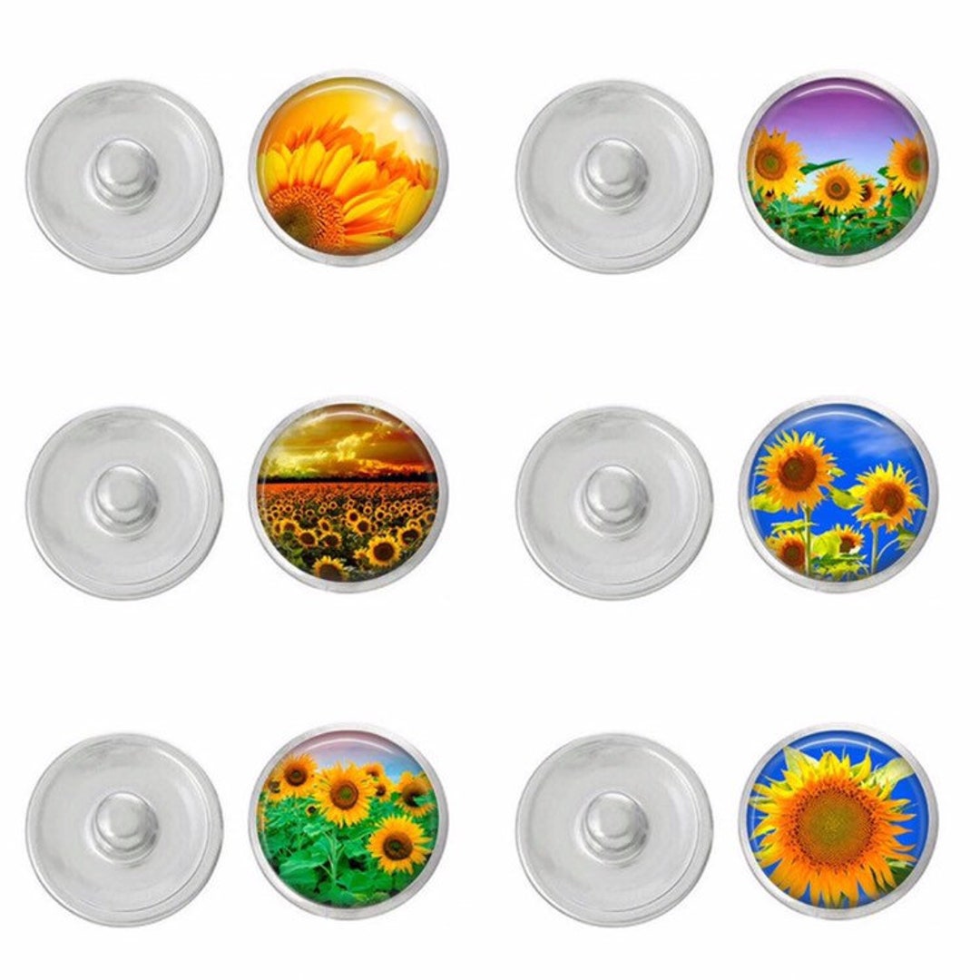 Sunflower Snap, Snap Necklace, Sunflower, Compatible With Ginger Snaps ...