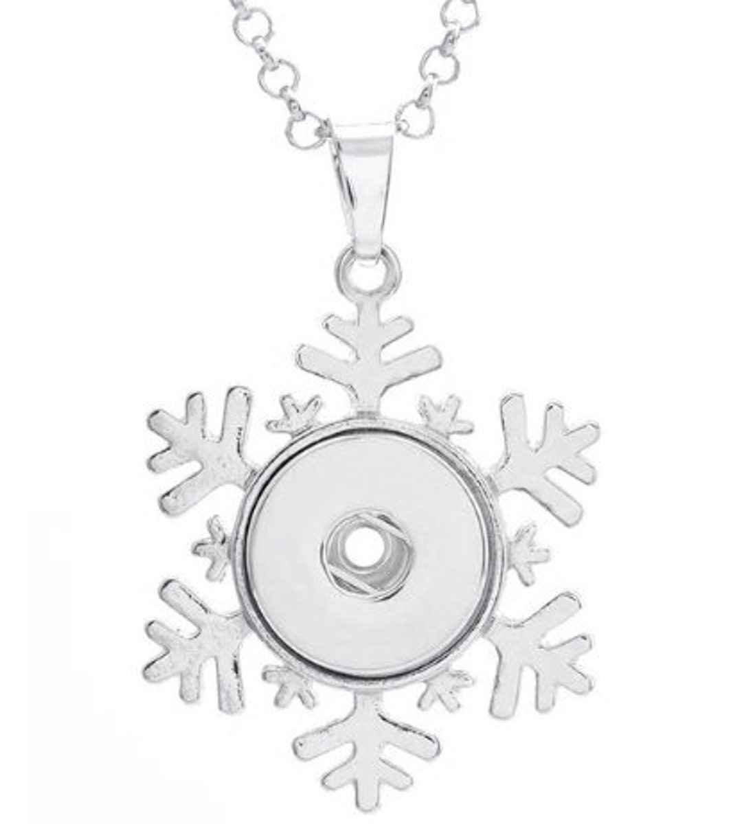 Snowflake Necklace, Snowflake Pendant With Snap Base, Compatible With ...