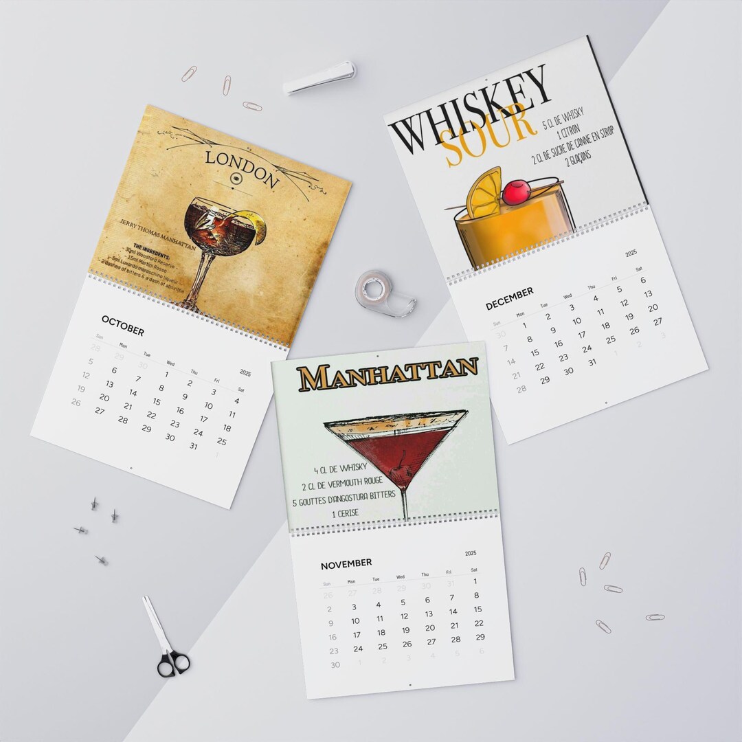 Wall Calendars 2025, Drink Calendar - Etsy