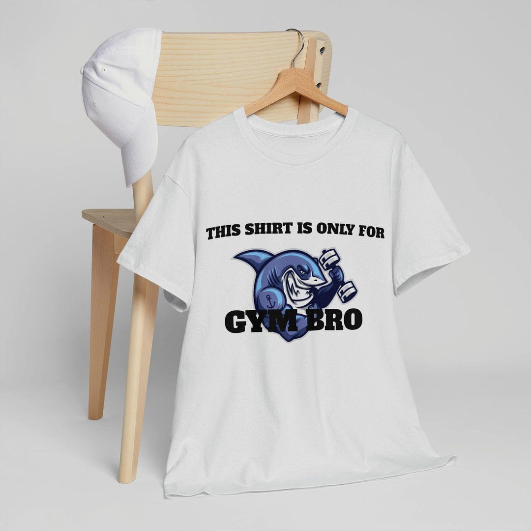 Cotton Shark Theme Gym T-shirt, Gym Shark Tee, Gym Bro Shirt, Workout ...