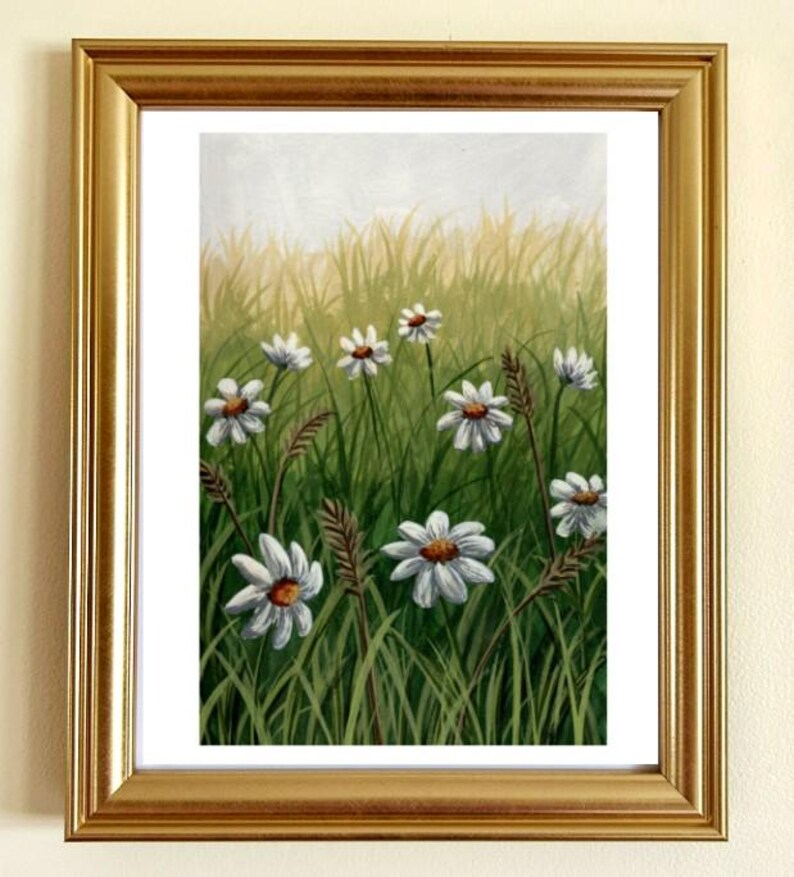 Art Print | "wildflower Daisies" | Reproduction of Original Gouache ...
