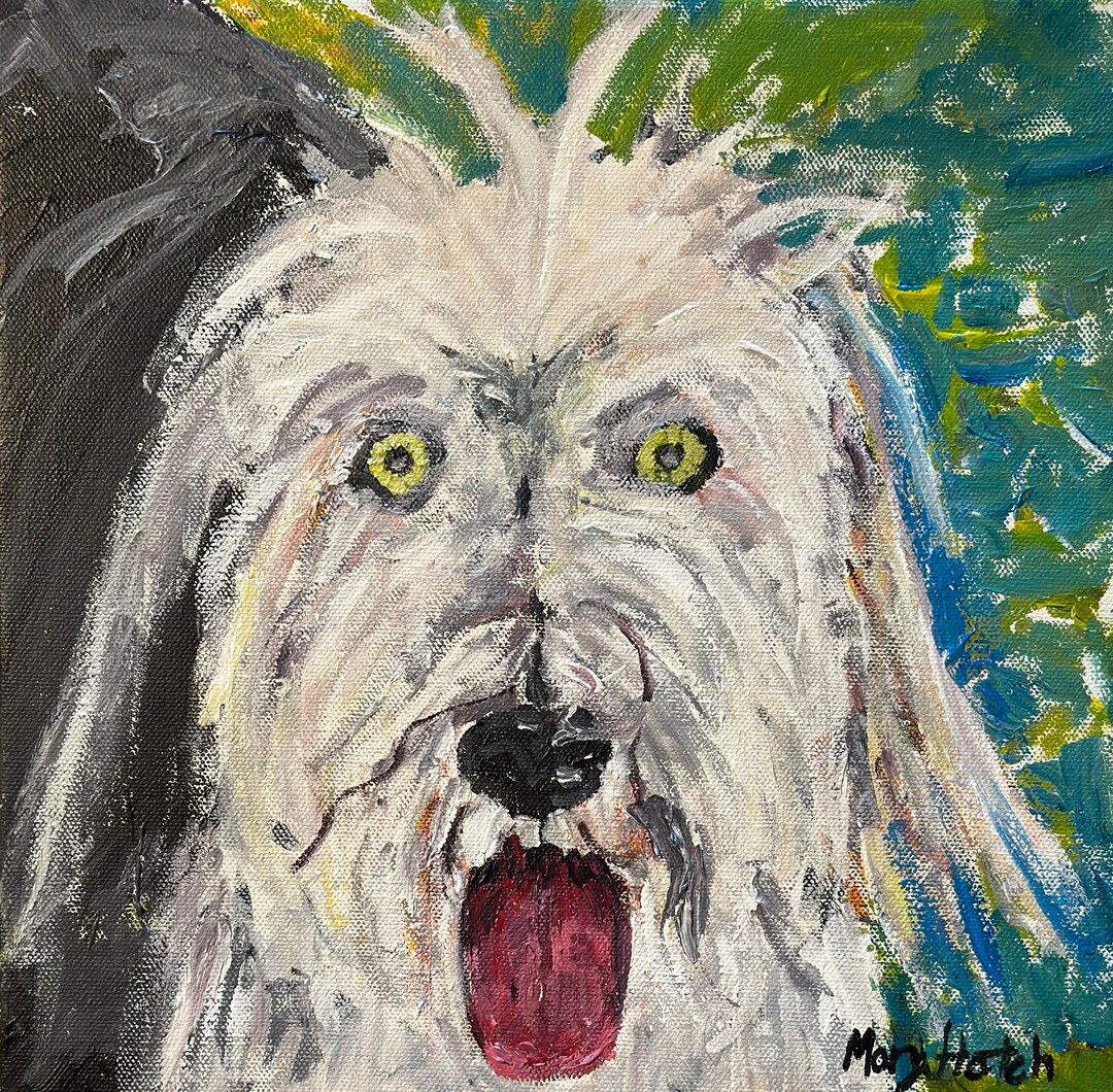 Sheepdog - Mary Hatch Original Art - 12 X 12 X 1 1/2 Inches - Etsy