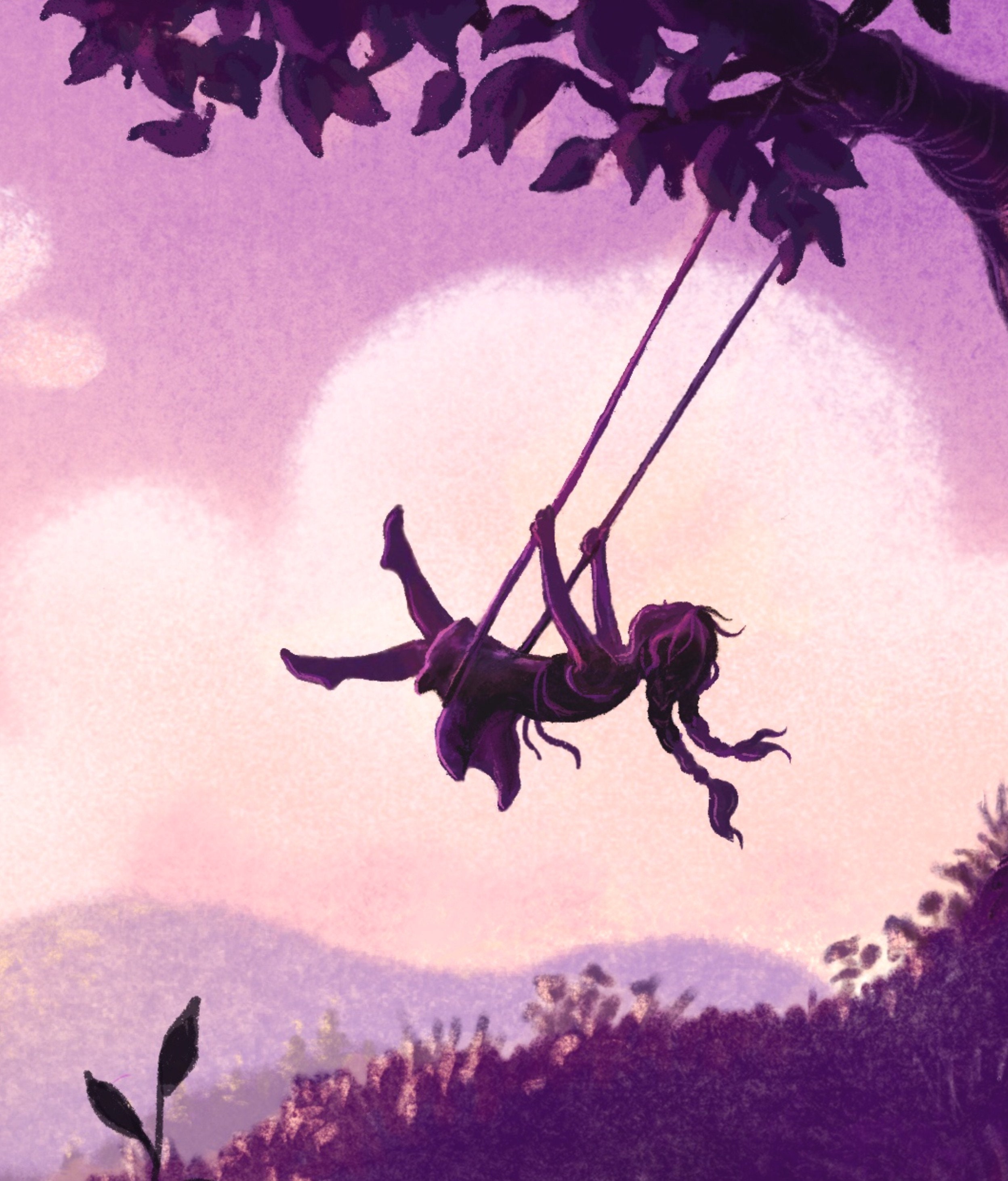 Girl on a tree swing Wall art for a girl who loves swinging. | Etsy