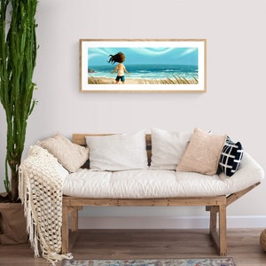 Girl by the Ocean Art Print - Seascape Wall Art for Kids Room, Ocean ...