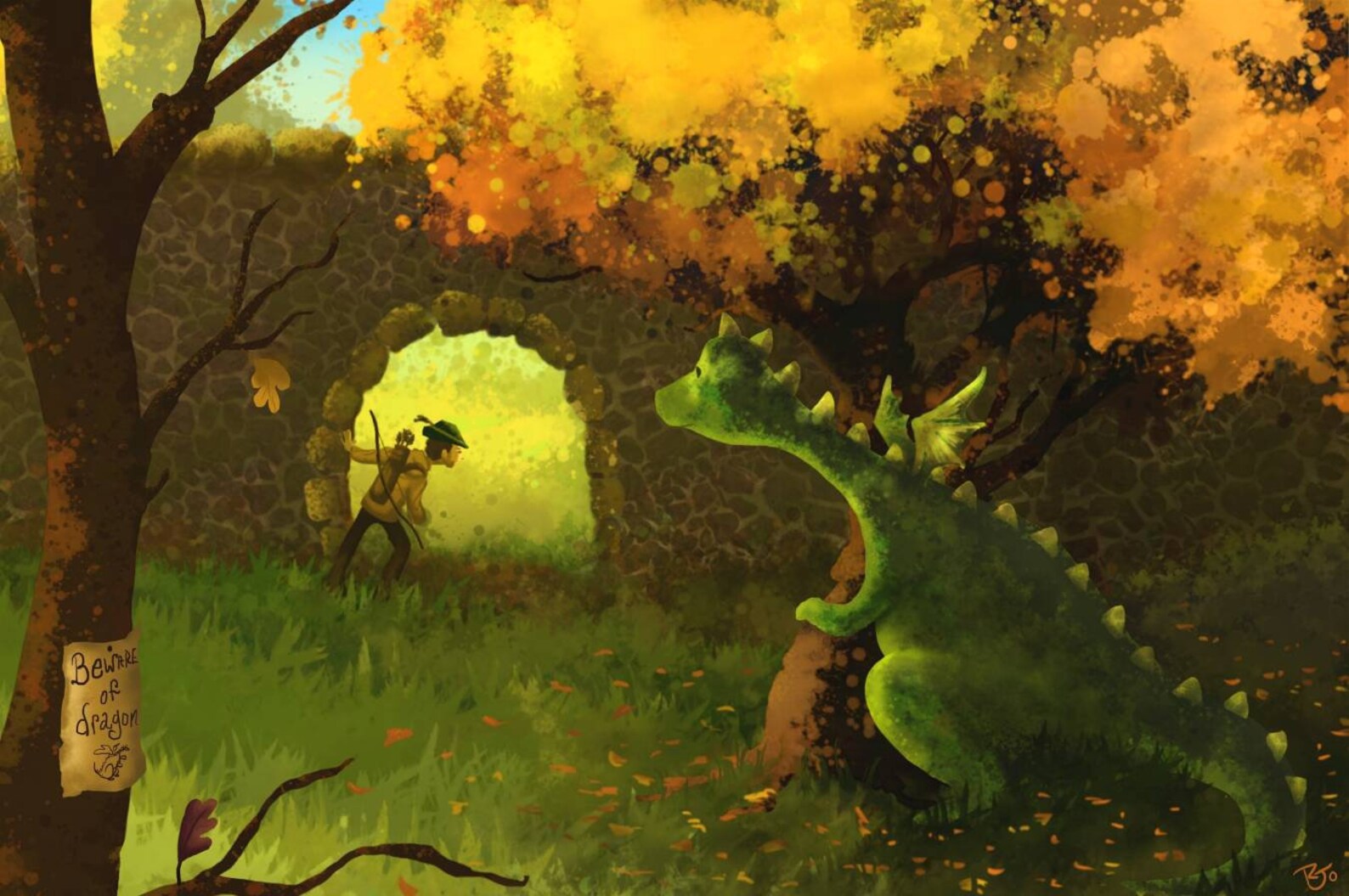 Storybook Dragon Art Print 5x7 Postcard Print Boys Room - Etsy