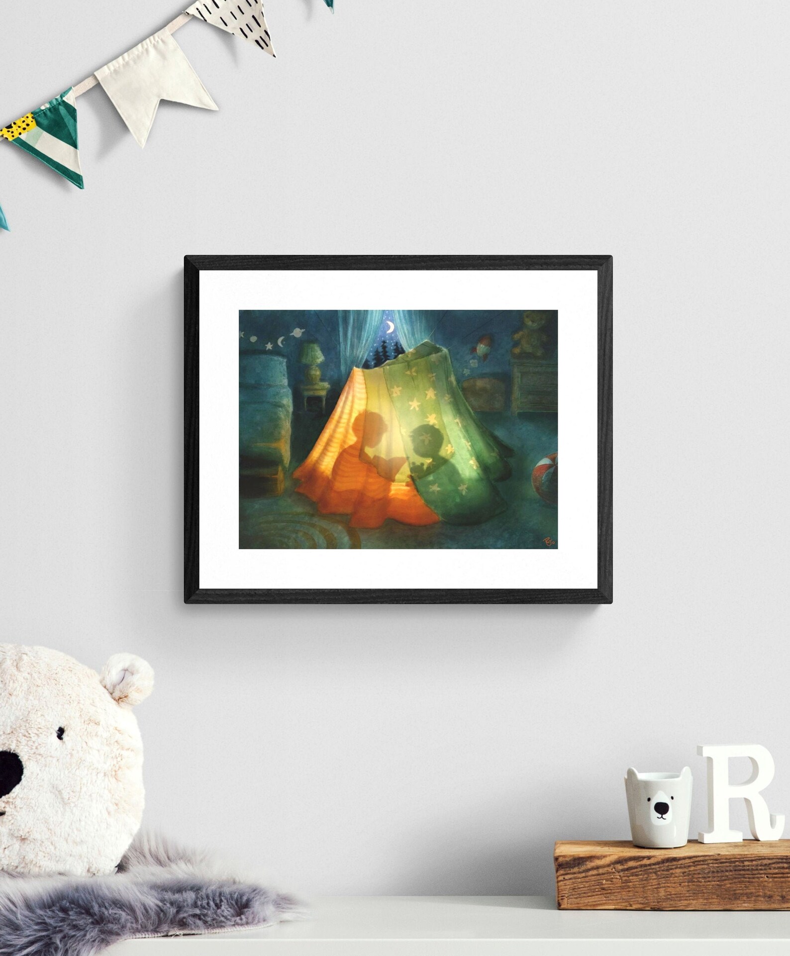 Blanket Fort Print Kids Room Wall Art 12x16 Watercolor - Etsy