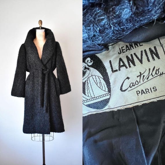 RARE 1950s Jeanne Lanvin-Castillo Paris wool mohair c… - Gem