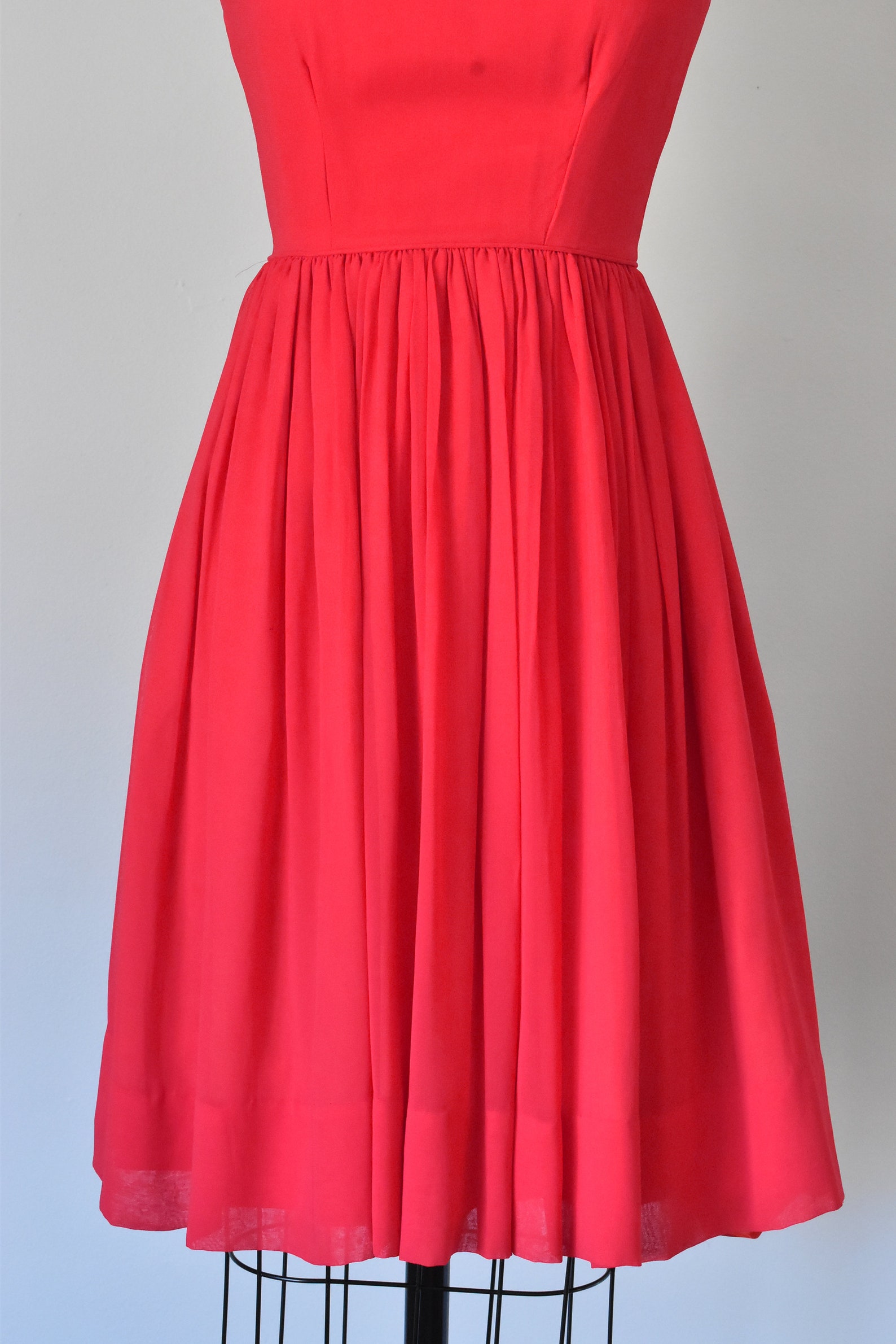 Tippi Red Chiffon Dress, 1960s Dress, Mad Men Rockabilly Red Dress ...