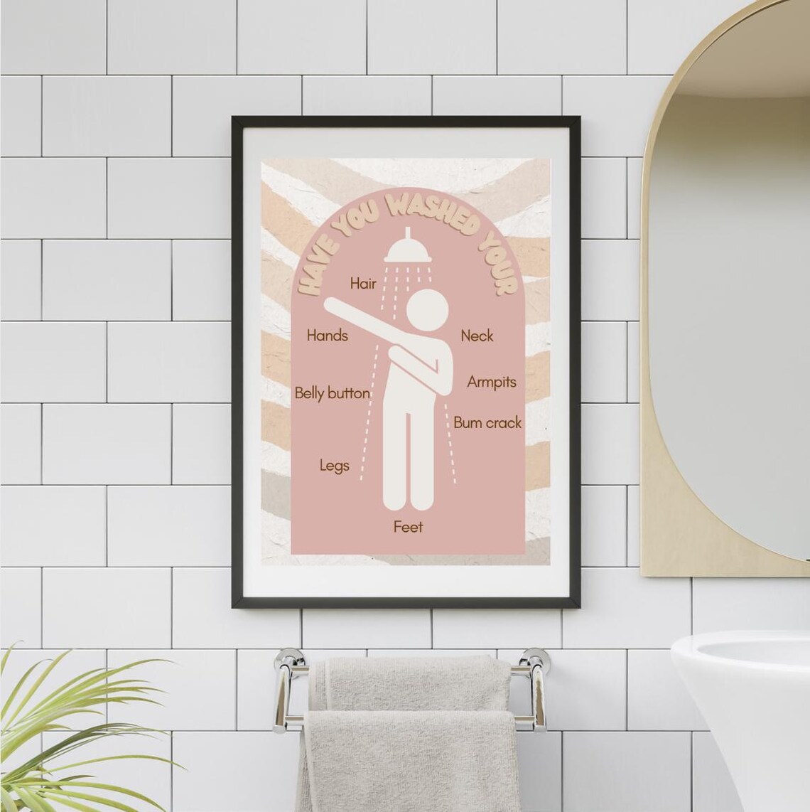 Boho Visual Shower Routine Wall Art Chart for Neurodivergent People ...