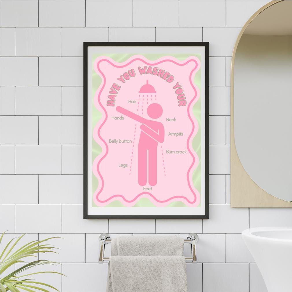 Visual Shower Routine Reminder Chart for Kids | Digital Download ...