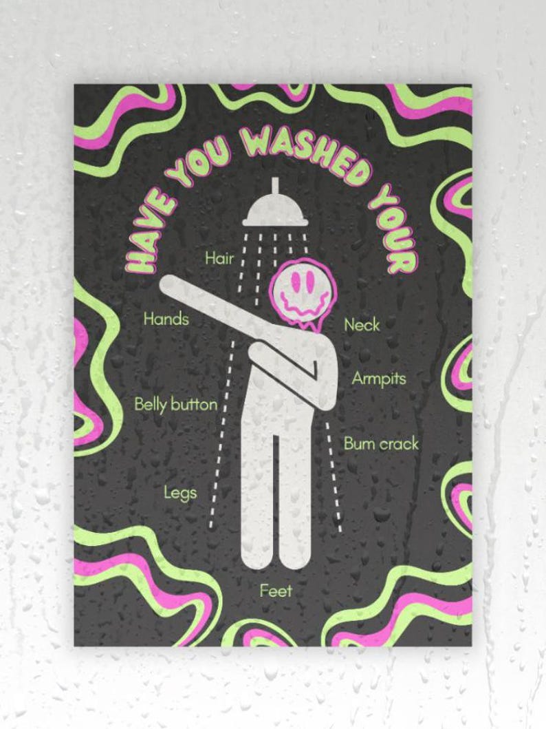 Shower Reminder Chart for Teens | Digital Download | Visual Aid ...