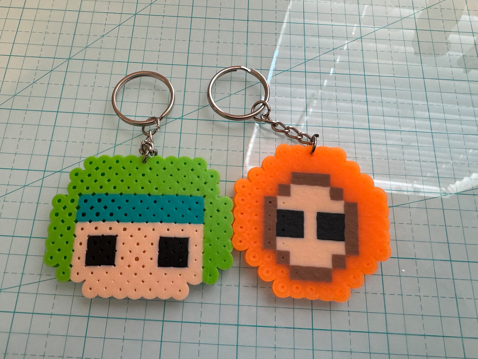 South Park Stan, Kyle, Kenny, and Cartman Perler Bead Keychains - Etsy