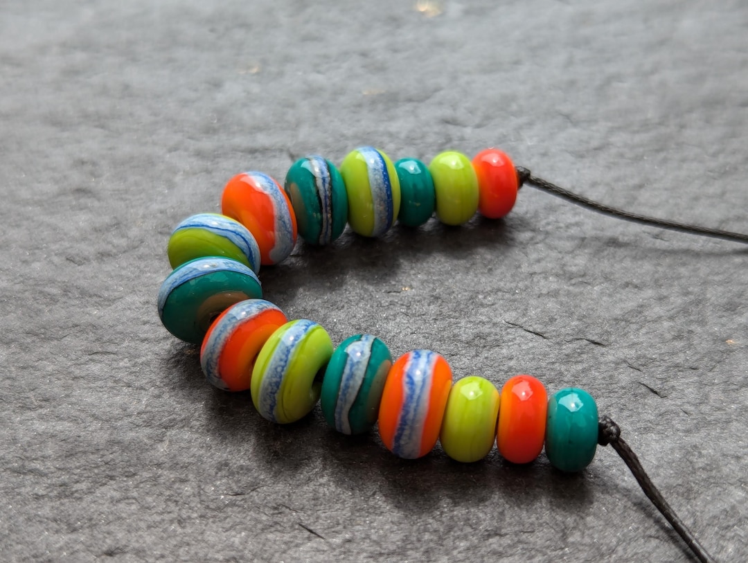 Mediterranean Lapis Rolling Pebbles SRA Lampwork Bead Set - Etsy