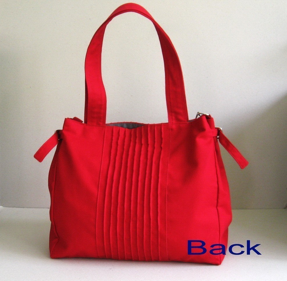 Red Canvas Messenger School Bag Shoulder Bag With Pockets - Etsy