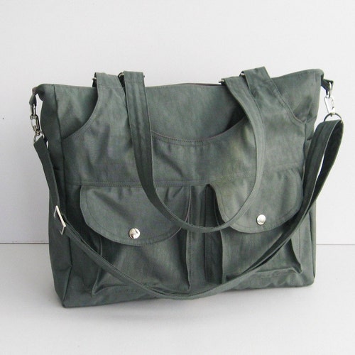 Grey Water-resistant Bag 3 Compartments Messenger Bag - Etsy