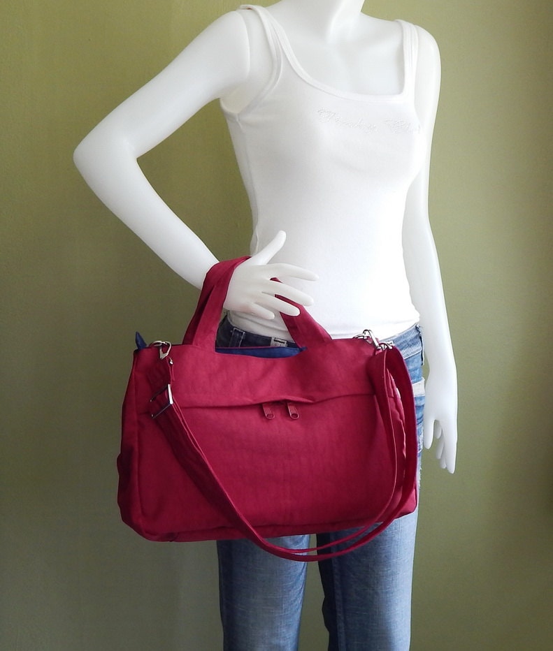 Red Water-resistant Bag Messenger Bag Light Weight Tote - Etsy