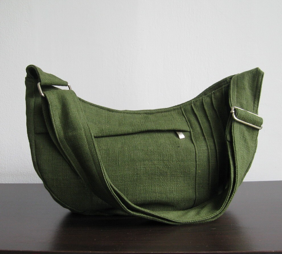 Forest Green Pure Hemp Bag Shoulder Bag Messenger Bag Tote | Etsy