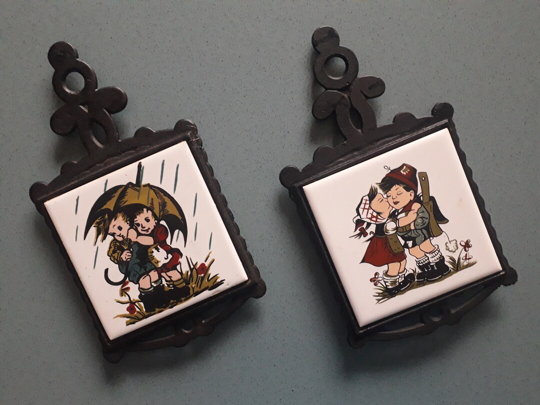 2 Hot Plate Trivets Boy and Girl Theme - Etsy