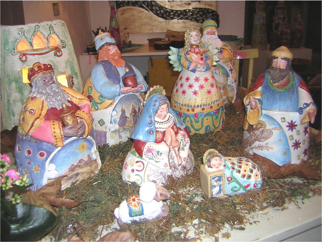 Hand-sculpted & Painted Ceramic Nativity Set – Colorful Artisan ...