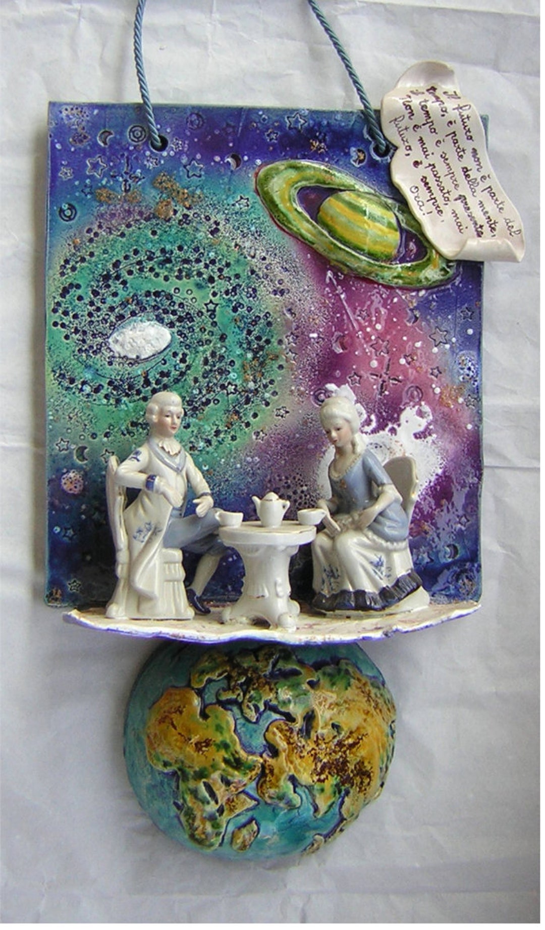 The Future Ceramic Wall Sculpture, Hand Sculpted Mixed Media Art ...