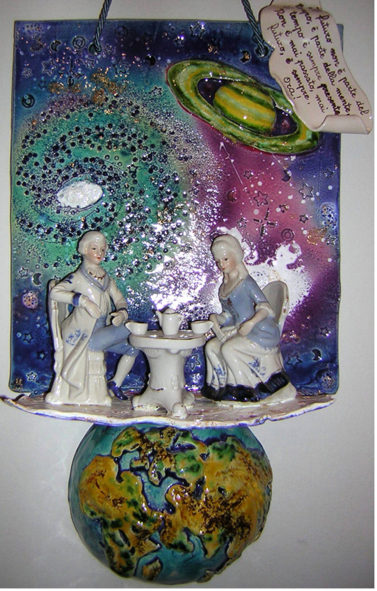 The Future Ceramic Wall Sculpture, Hand Sculpted Mixed Media Art ...