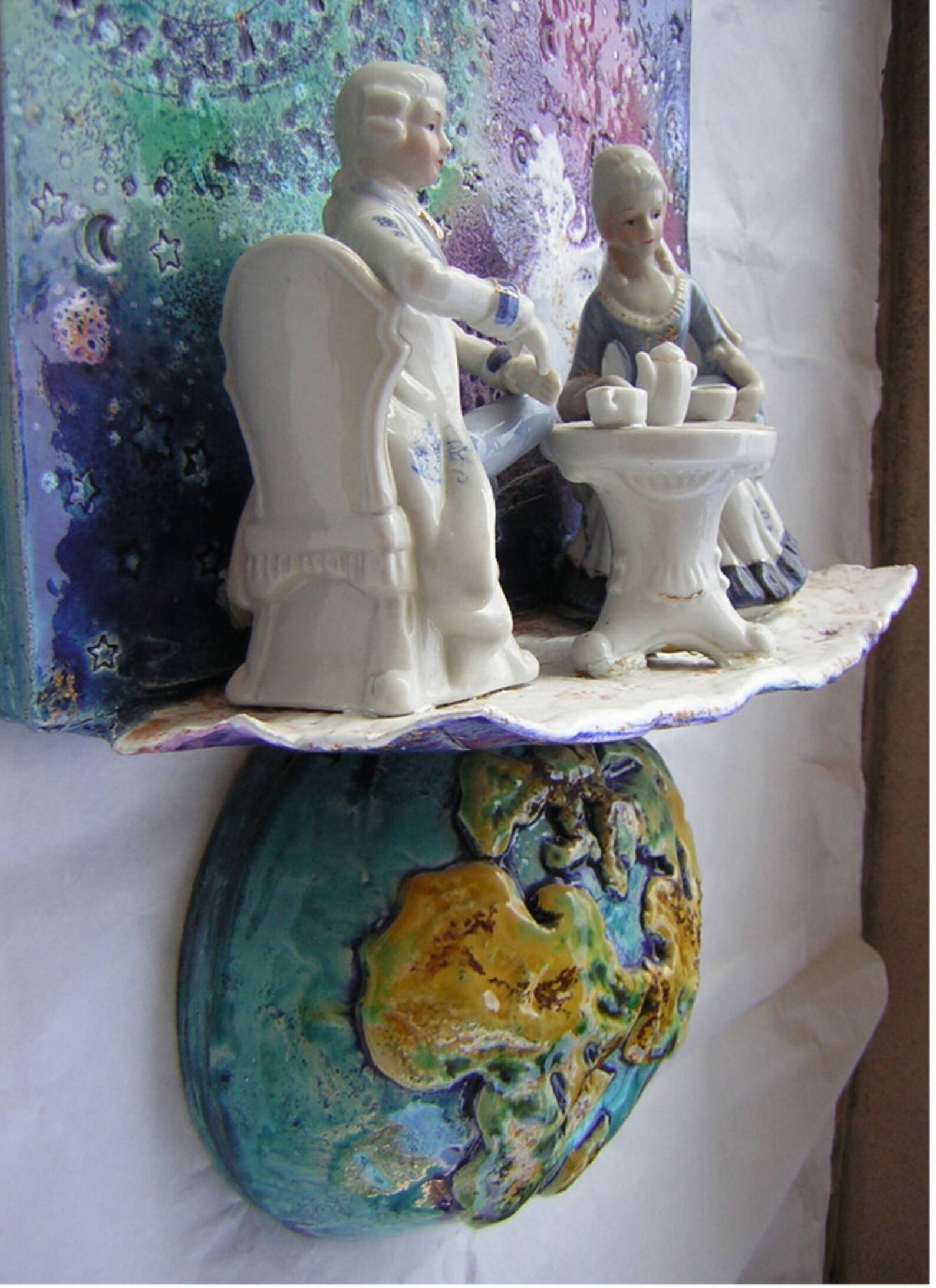 The Future Ceramic Wall Sculpture, Hand Sculpted Mixed Media Art ...