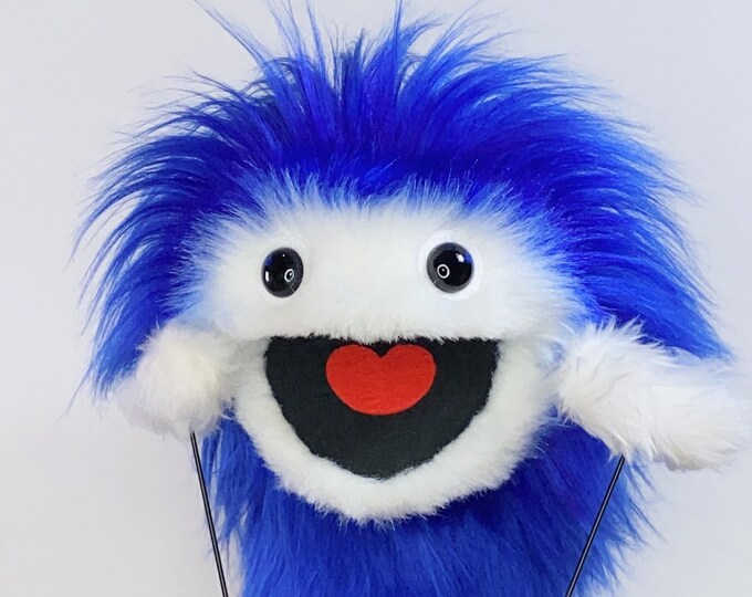 BLUE FURGAL Hand Puppet Synthetic Faux Fur Muppet Monster Arm Rods - Etsy