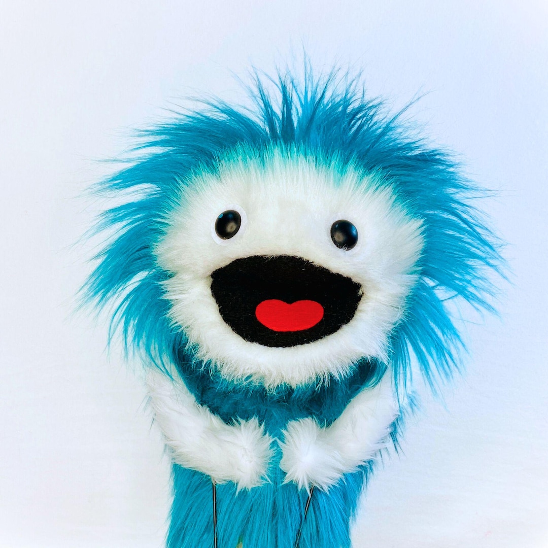 TEAL FURGAL - Hand Puppet Synthetic Faux Fur Muppet Monster Arm Rods - Etsy