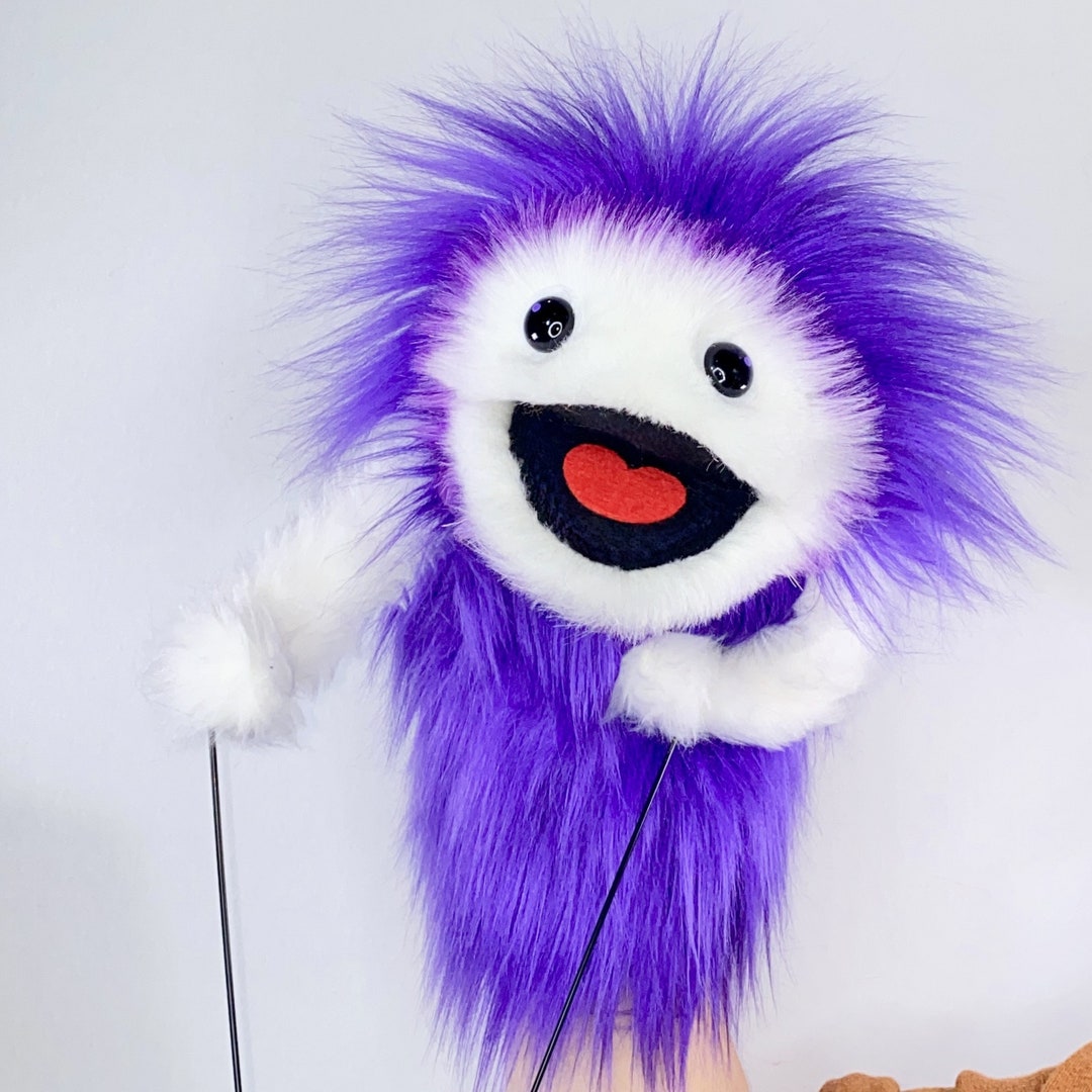 PURPLE FURGAL - Hand Puppet Synthetic Faux Fur Muppet Monster Arm Rods ...