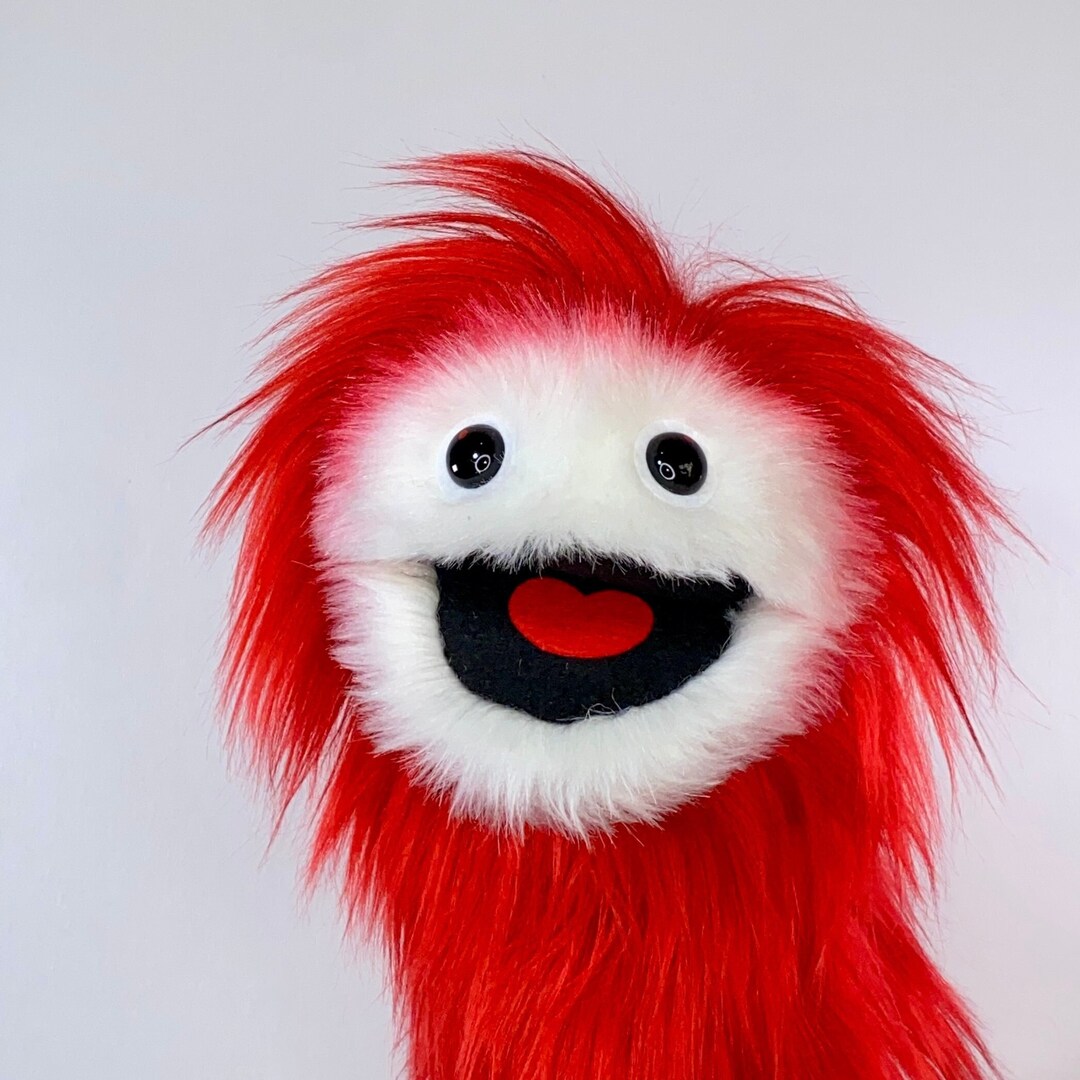 RED FURGAL - Hand Puppet Synthetic Faux Fur Muppet Monster Arm Rods - Etsy