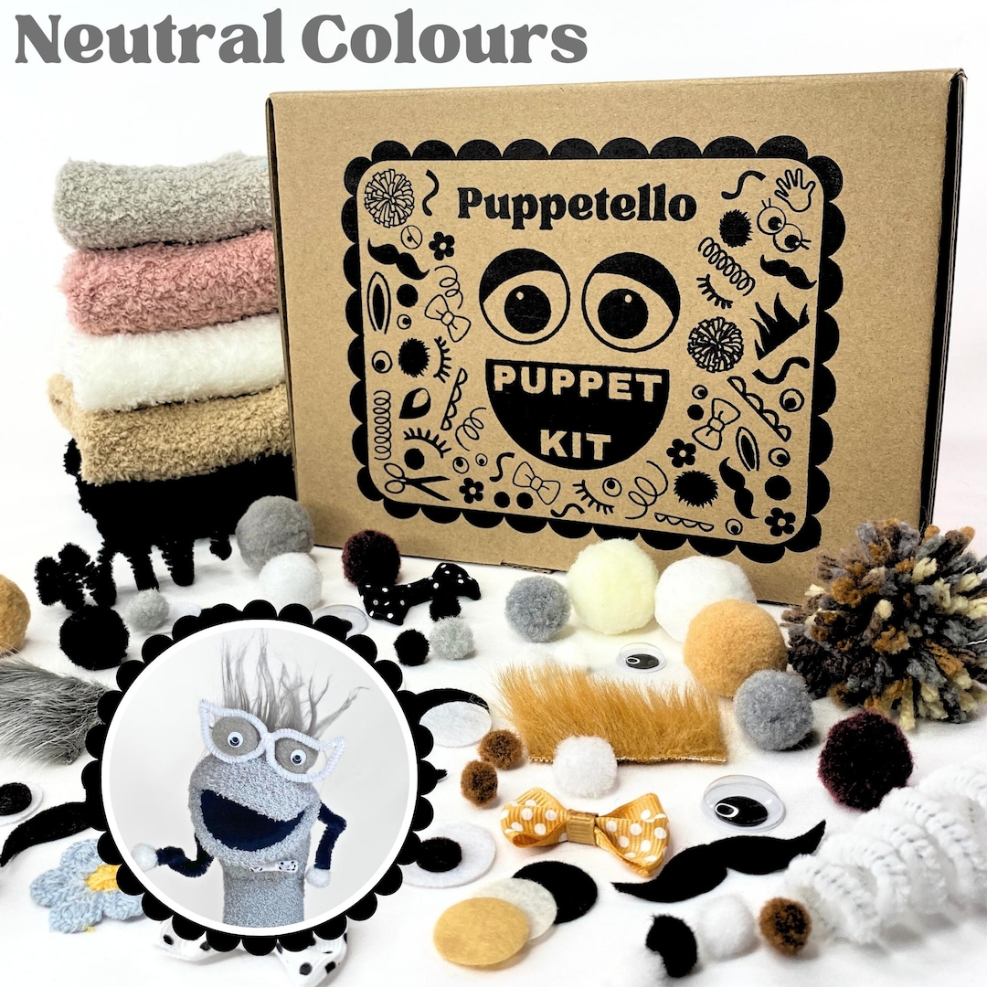 Puppet Making Craft Kit for Adults or Kids - DIY Sock Puppet Making ...