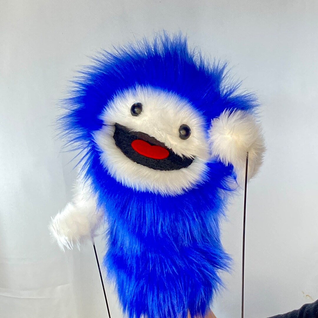 BLUE FURGAL Hand Puppet Synthetic Faux Fur Muppet Monster Arm Rods ...