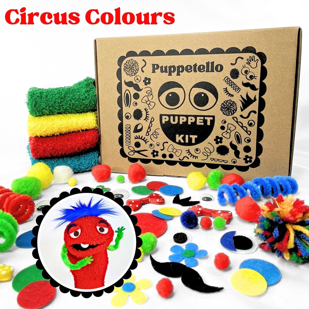 Puppet Making Craft Kit for Adults or Kids - DIY Sock Puppet Making ...