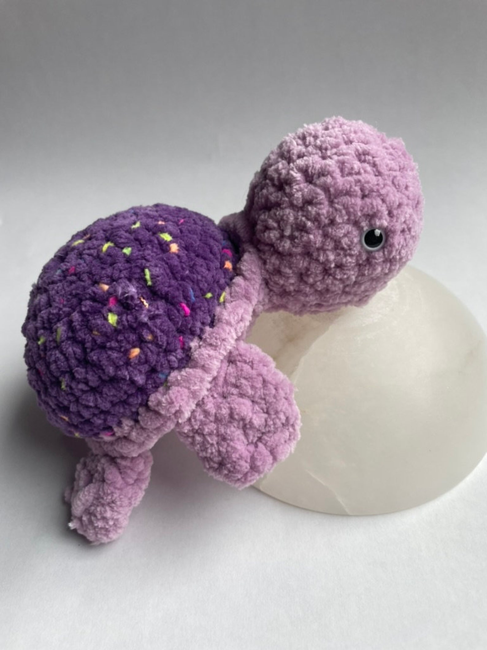 Charming Handmade Crochet Turtle – Cozy Purple Plush With Fun Sprinkles ...