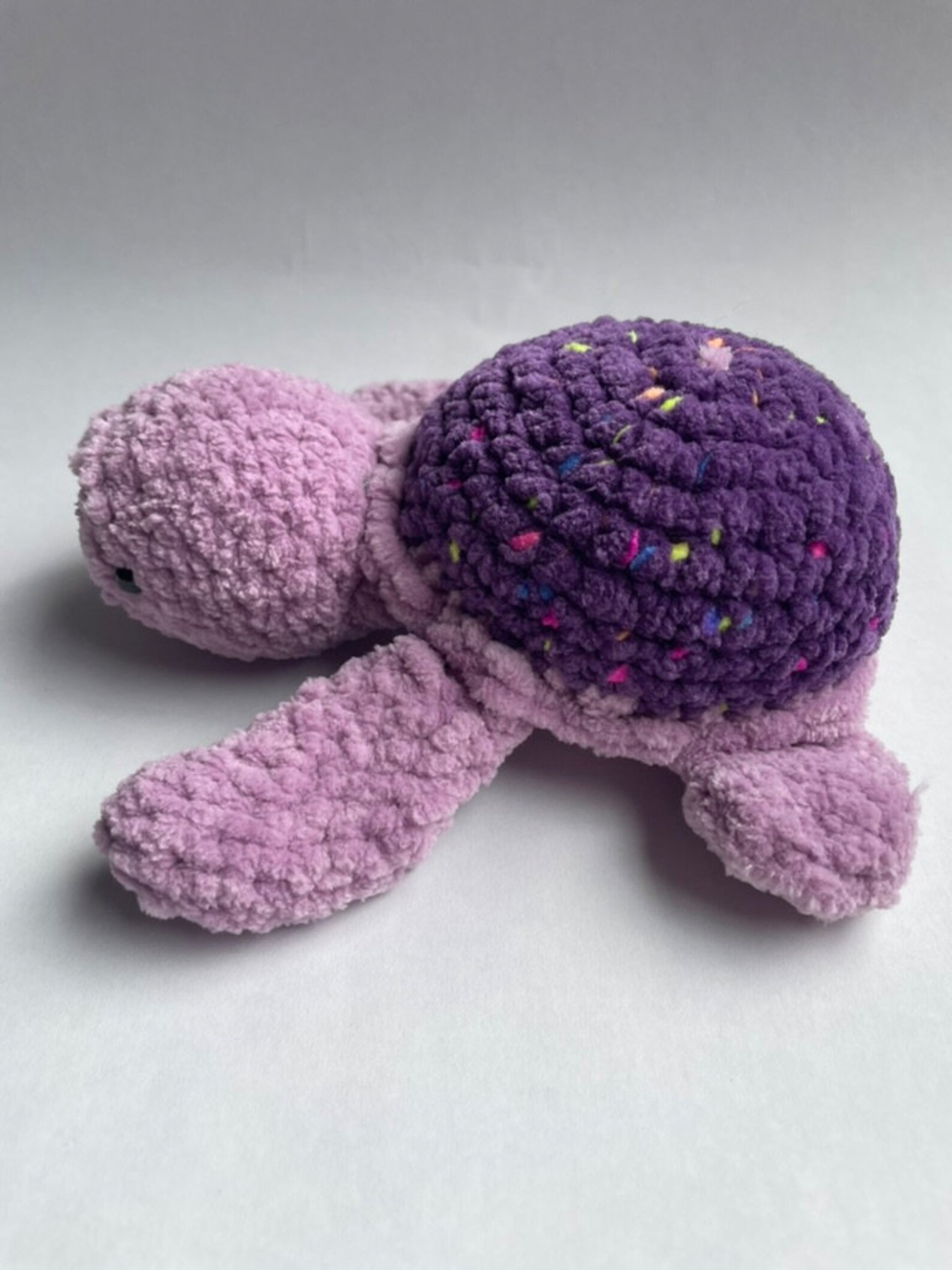 Charming Handmade Crochet Turtle – Cozy Purple Plush With Fun Sprinkles ...