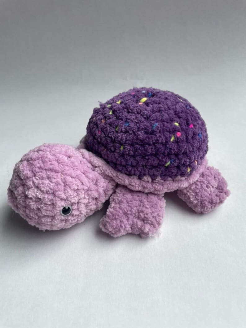 Charming Handmade Crochet Turtle – Cozy Purple Plush With Fun Sprinkles ...